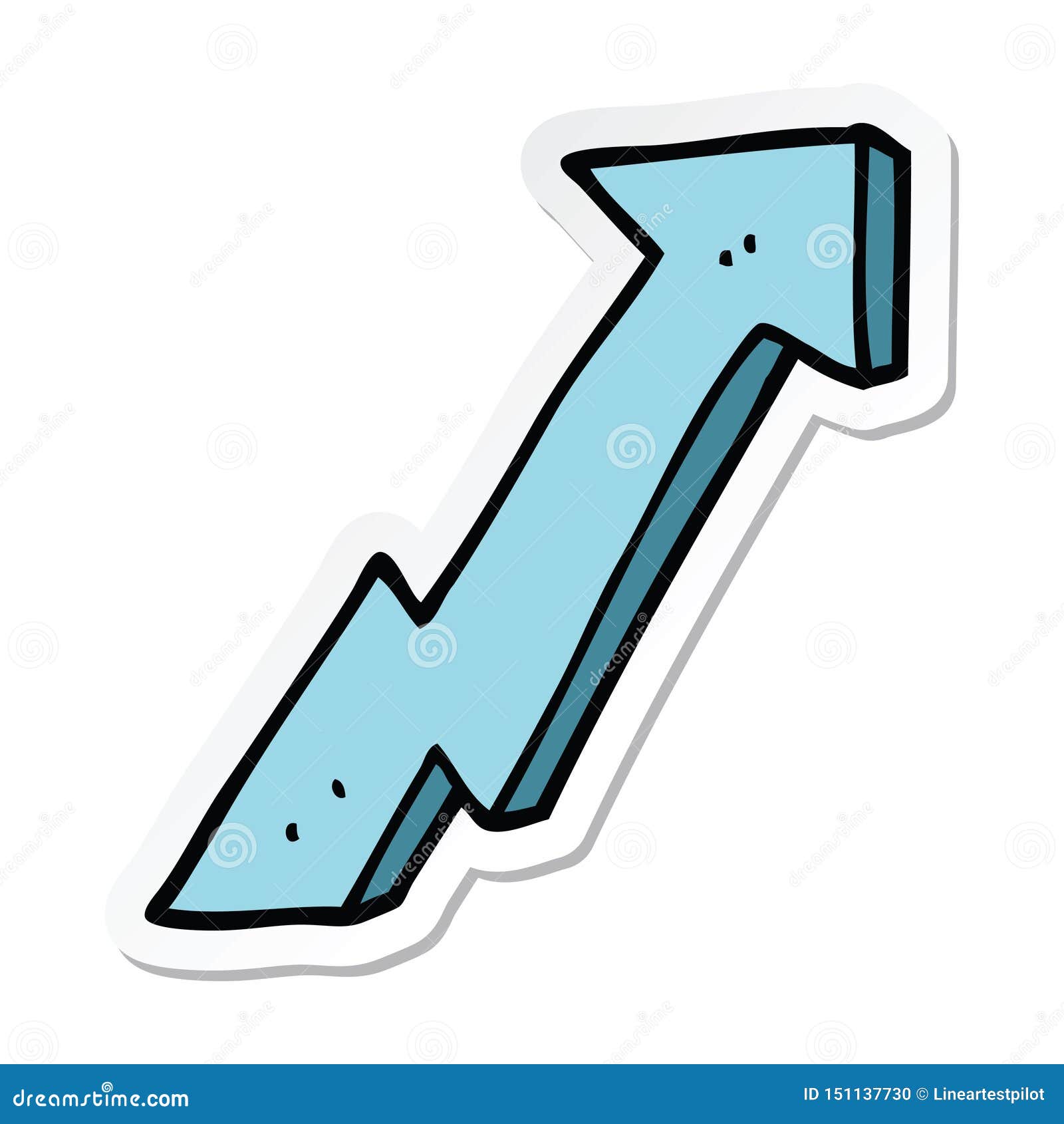 A Creative Sticker of a Cartoon Positive Growth Arrow Stock Vector ...