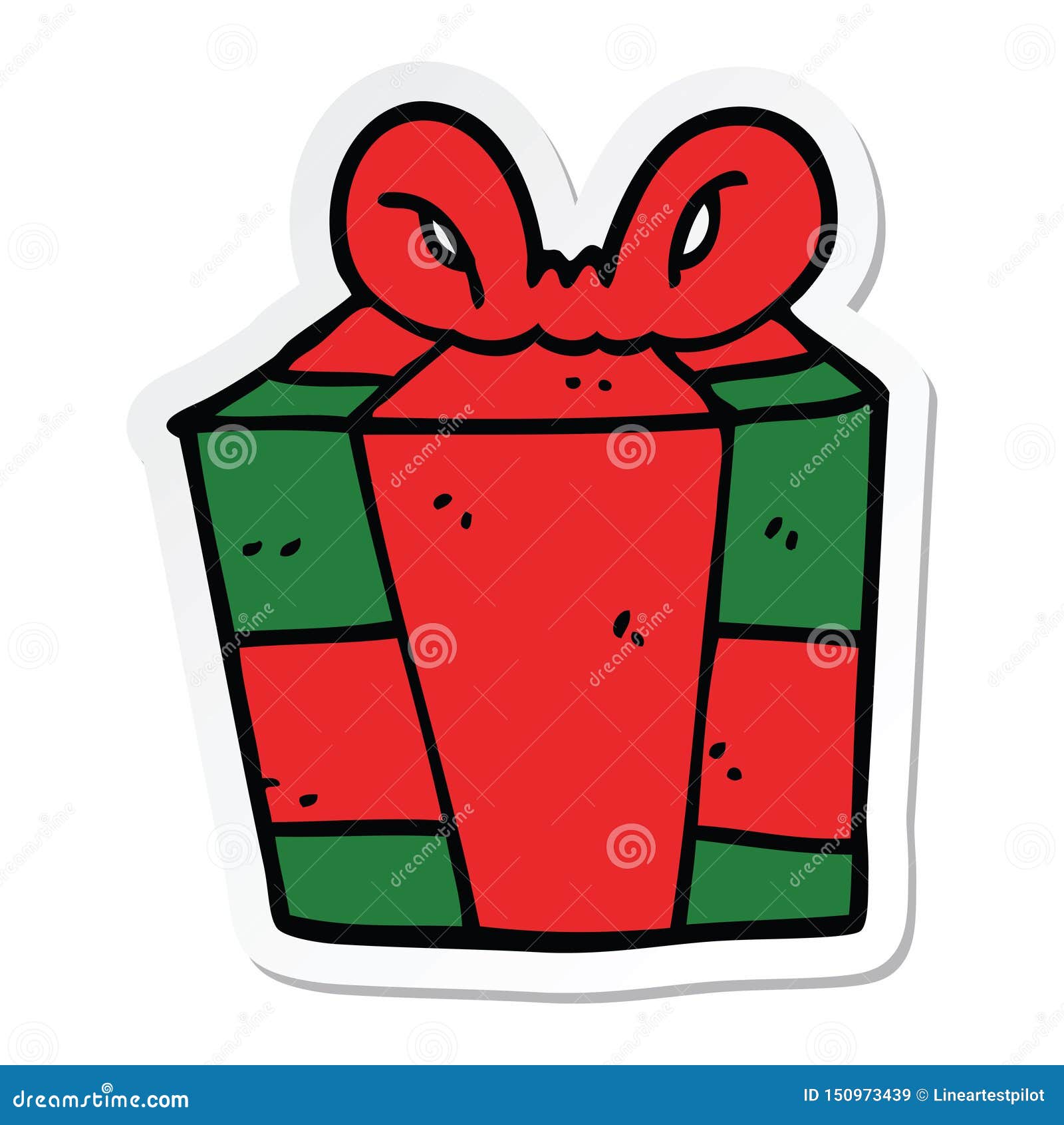 A Creative Sticker of a Cartoon Present Stock Vector - Illustration of ...