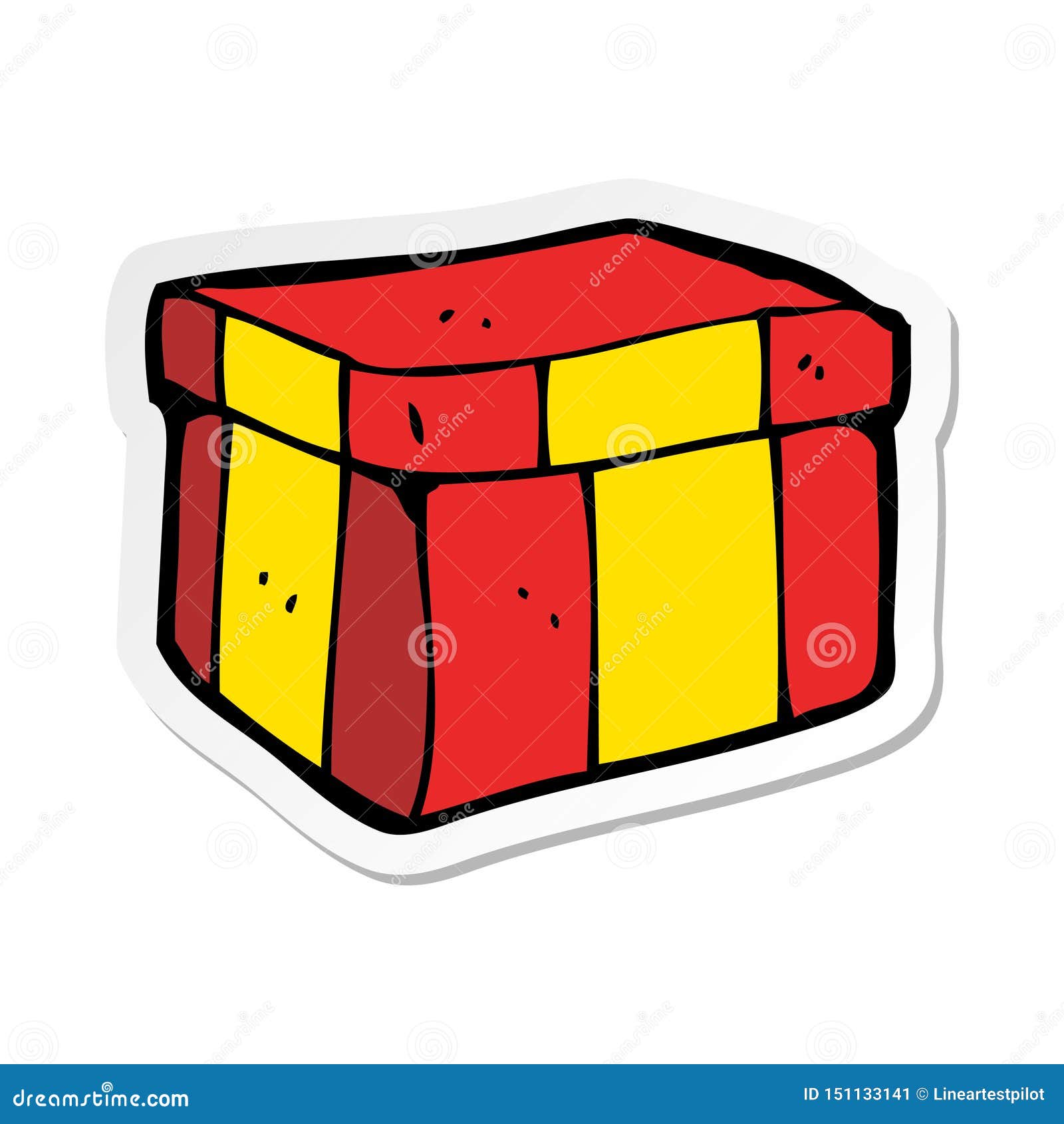 A Creative Sticker of a Cartoon Present Stock Vector - Illustration of ...