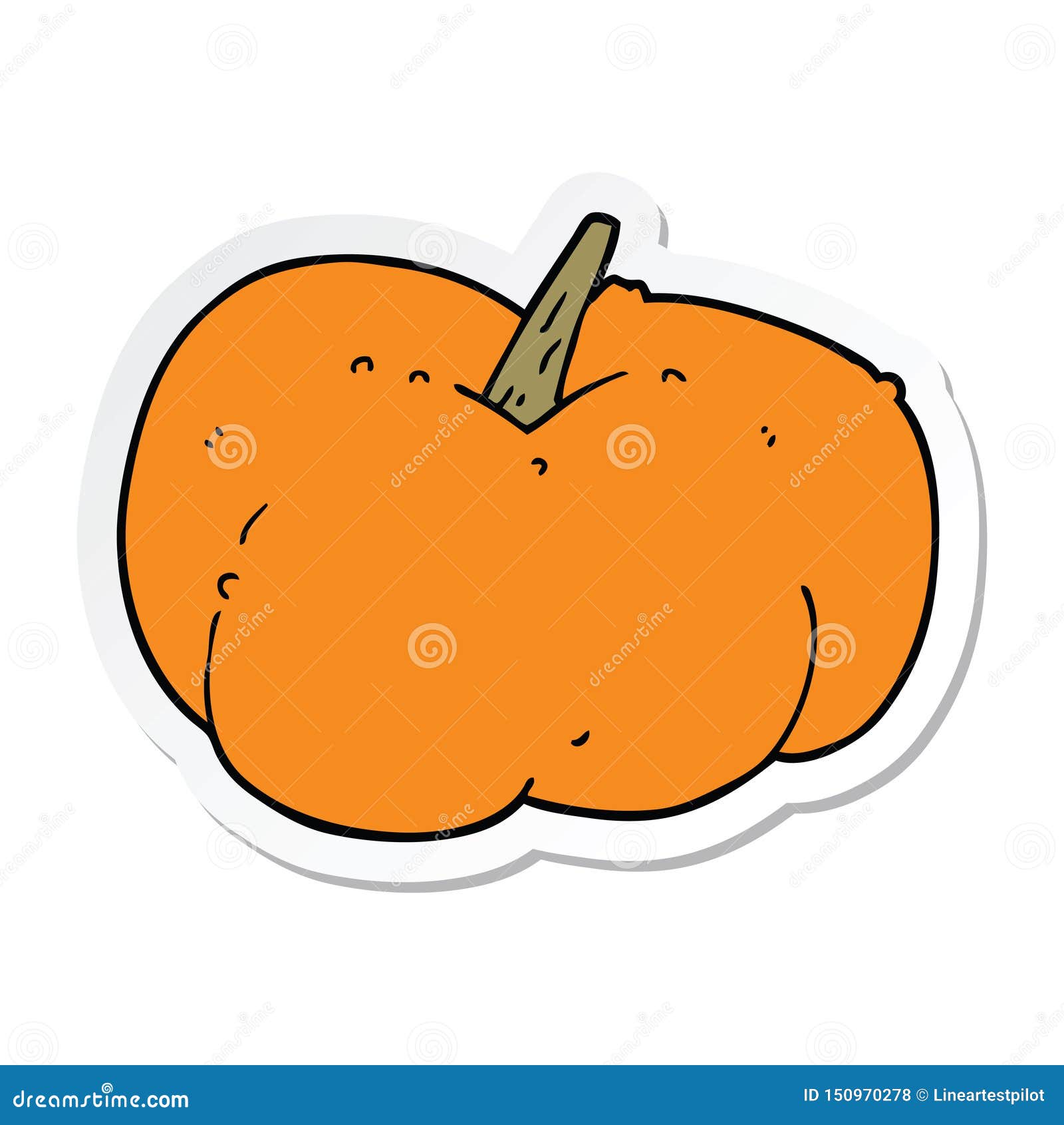 A Creative Sticker of a Cartoon Pumpkin Squash Stock Vector ...
