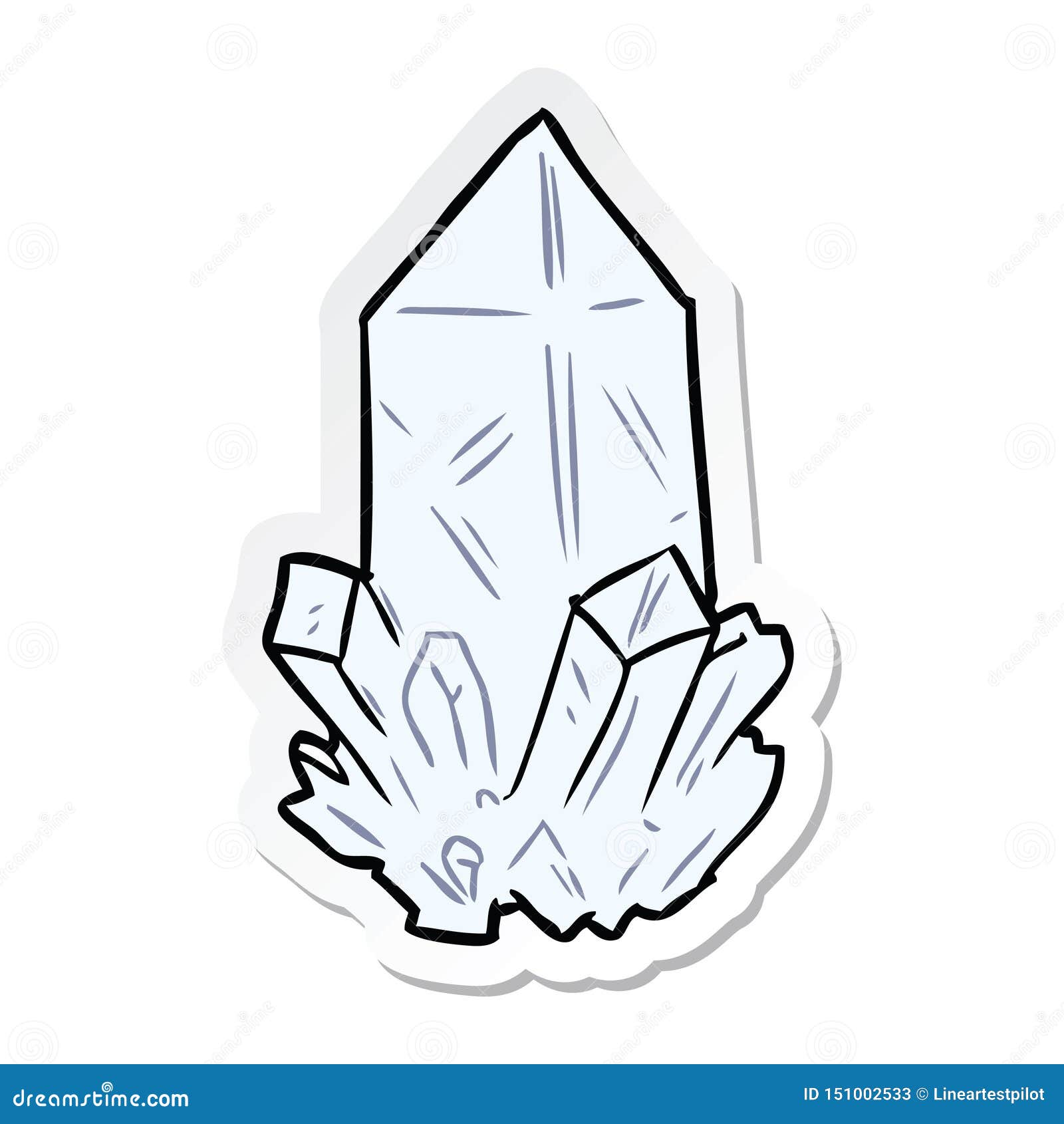 A Creative Sticker of a Cartoon Quartz Crystal Stock Vector ...