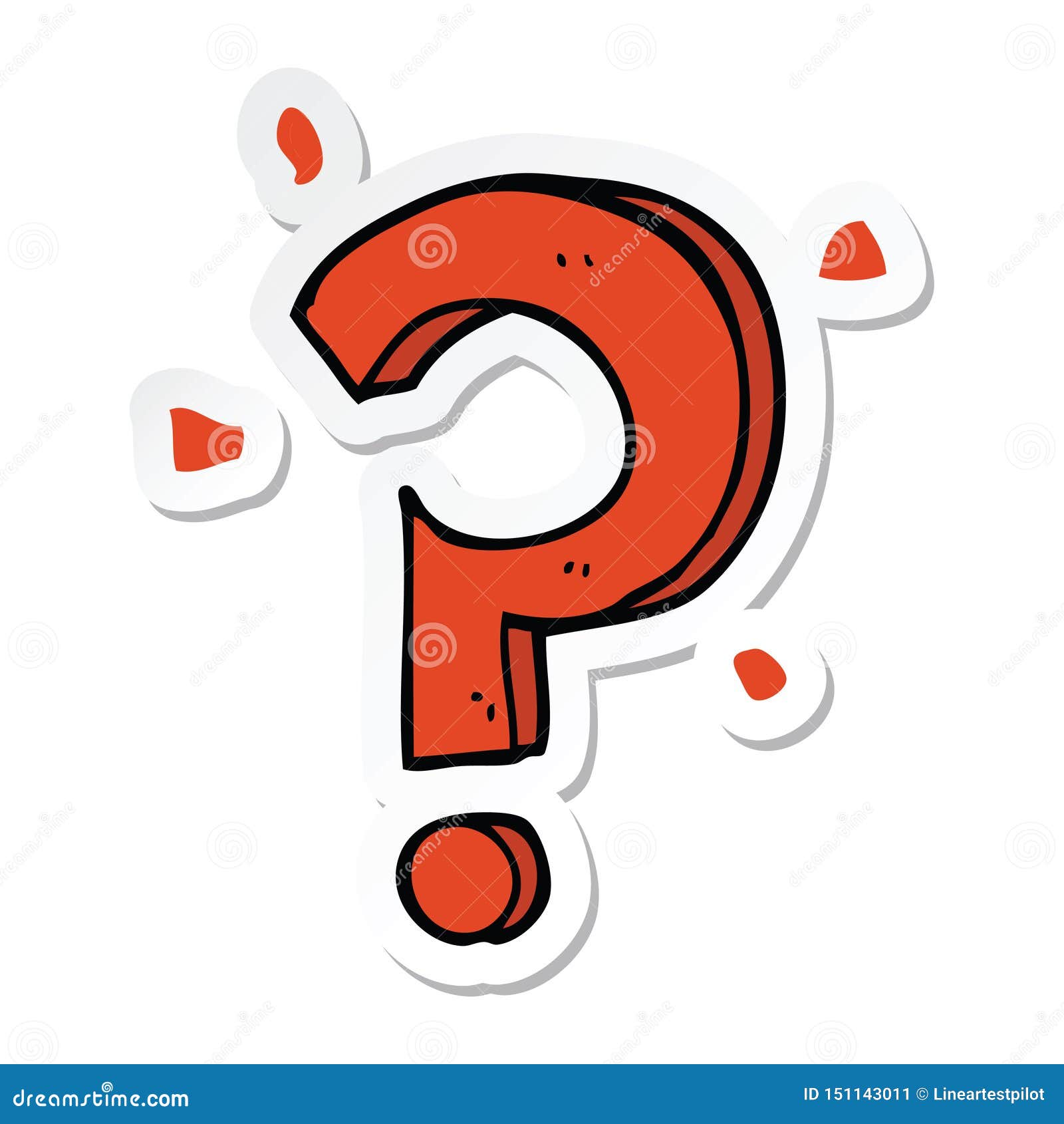 A Creative Sticker of a Cartoon Question Mark Stock Vector ...
