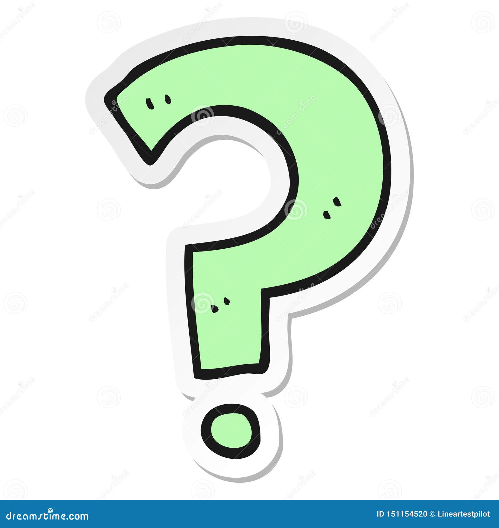 A Creative Sticker of a Cartoon Question Mark Stock Vector ...