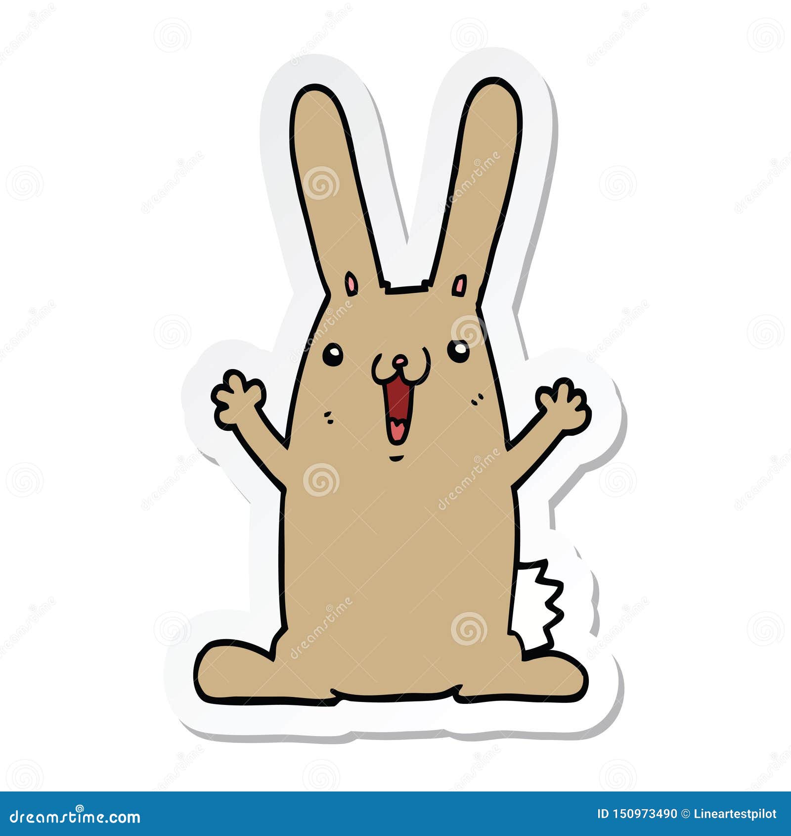 A Creative Sticker of a Cartoon Rabbit Stock Vector - Illustration of ...