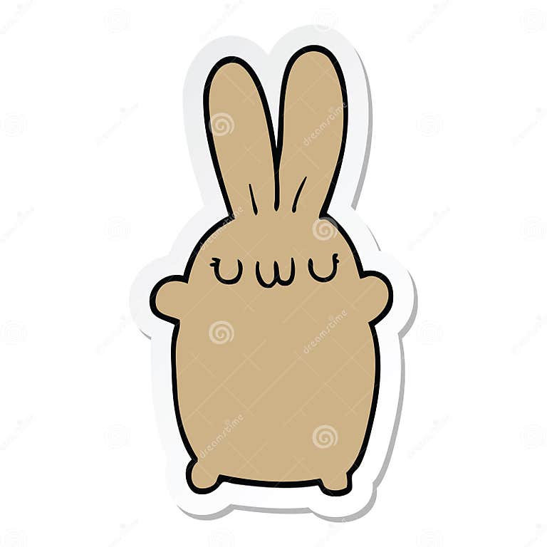 A Creative Sticker of a Cartoon Rabbit Stock Vector - Illustration of ...