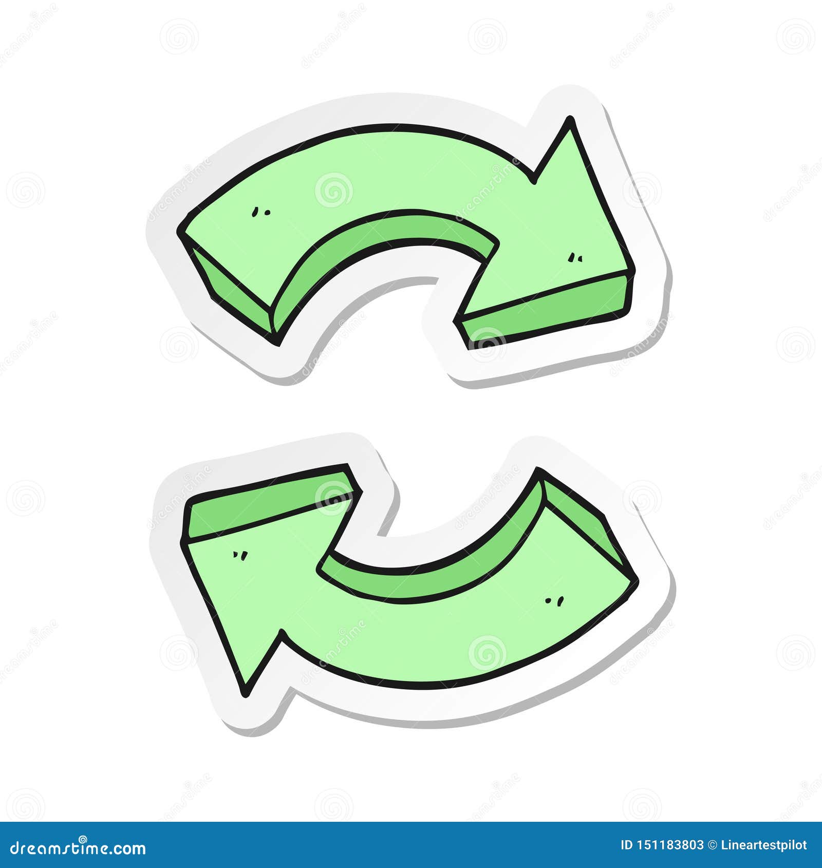 A Creative Sticker of a Cartoon Recycling Arrows Stock Vector ...