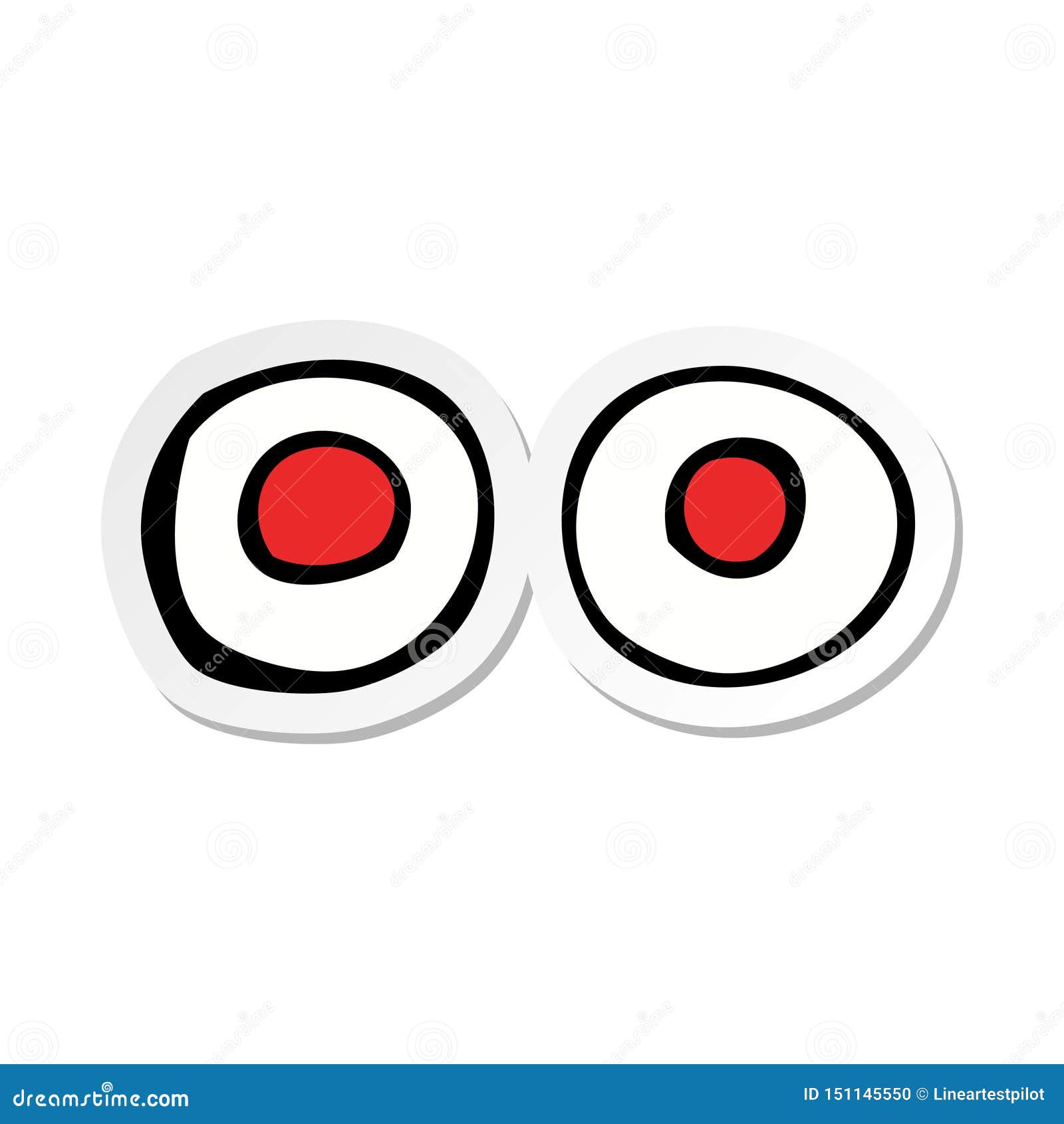 A Creative Sticker of a Cartoon Red Eyes Stock Vector - Illustration of ...