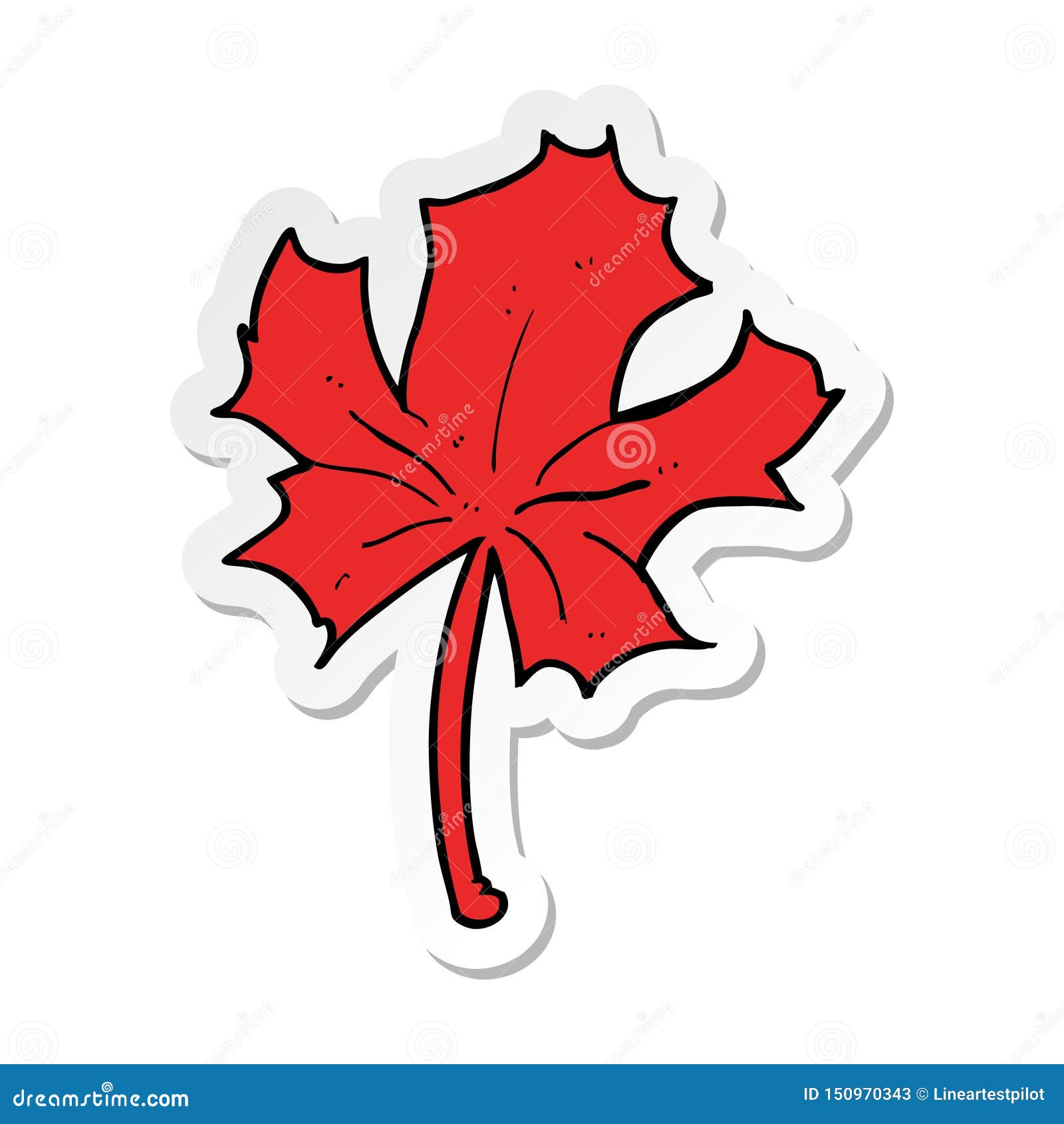 A Creative Sticker of a Cartoon Red Maple Leaf Stock Vector ...
