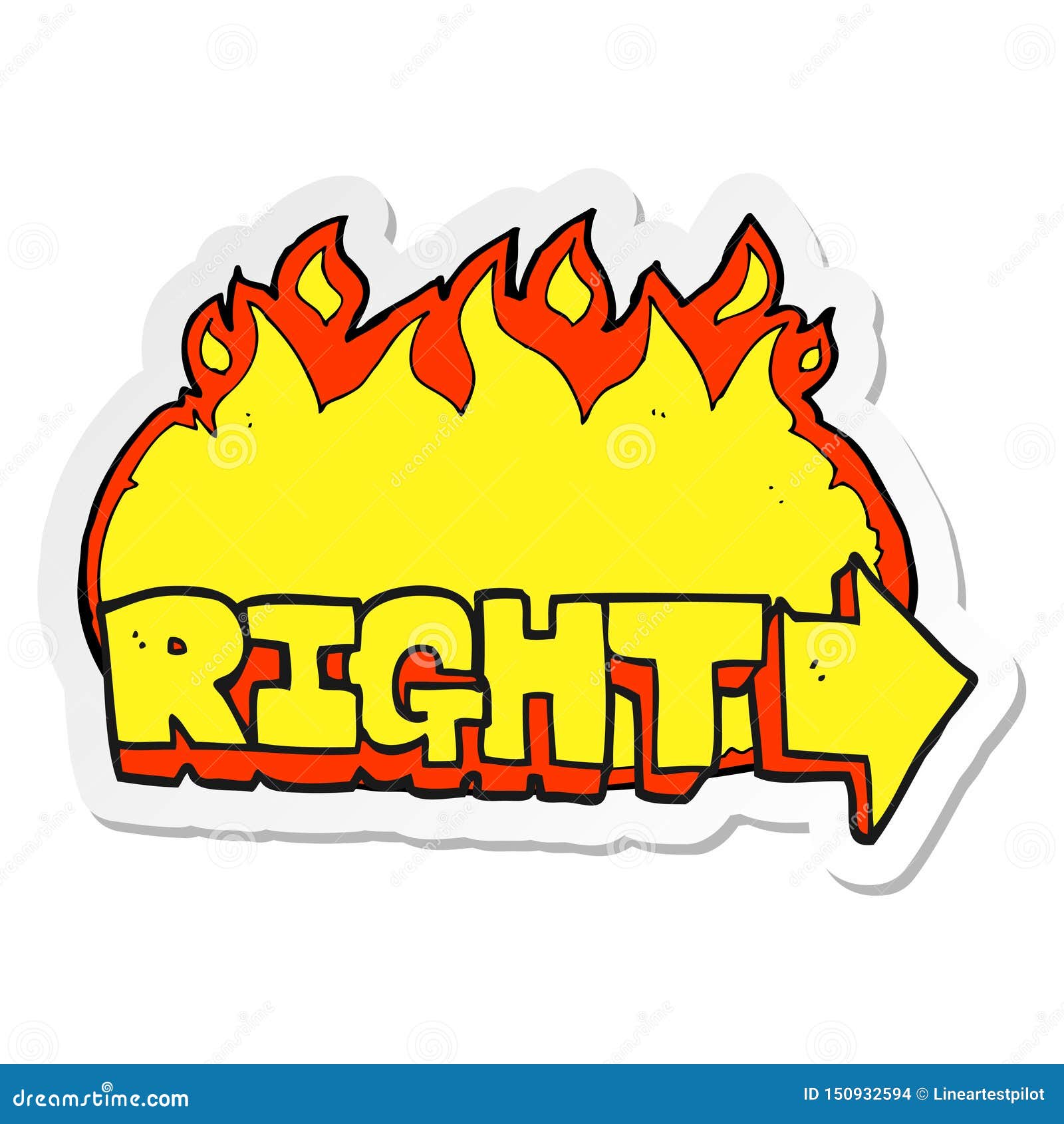 A Creative Sticker of a Cartoon Right Symbol Stock Vector ...