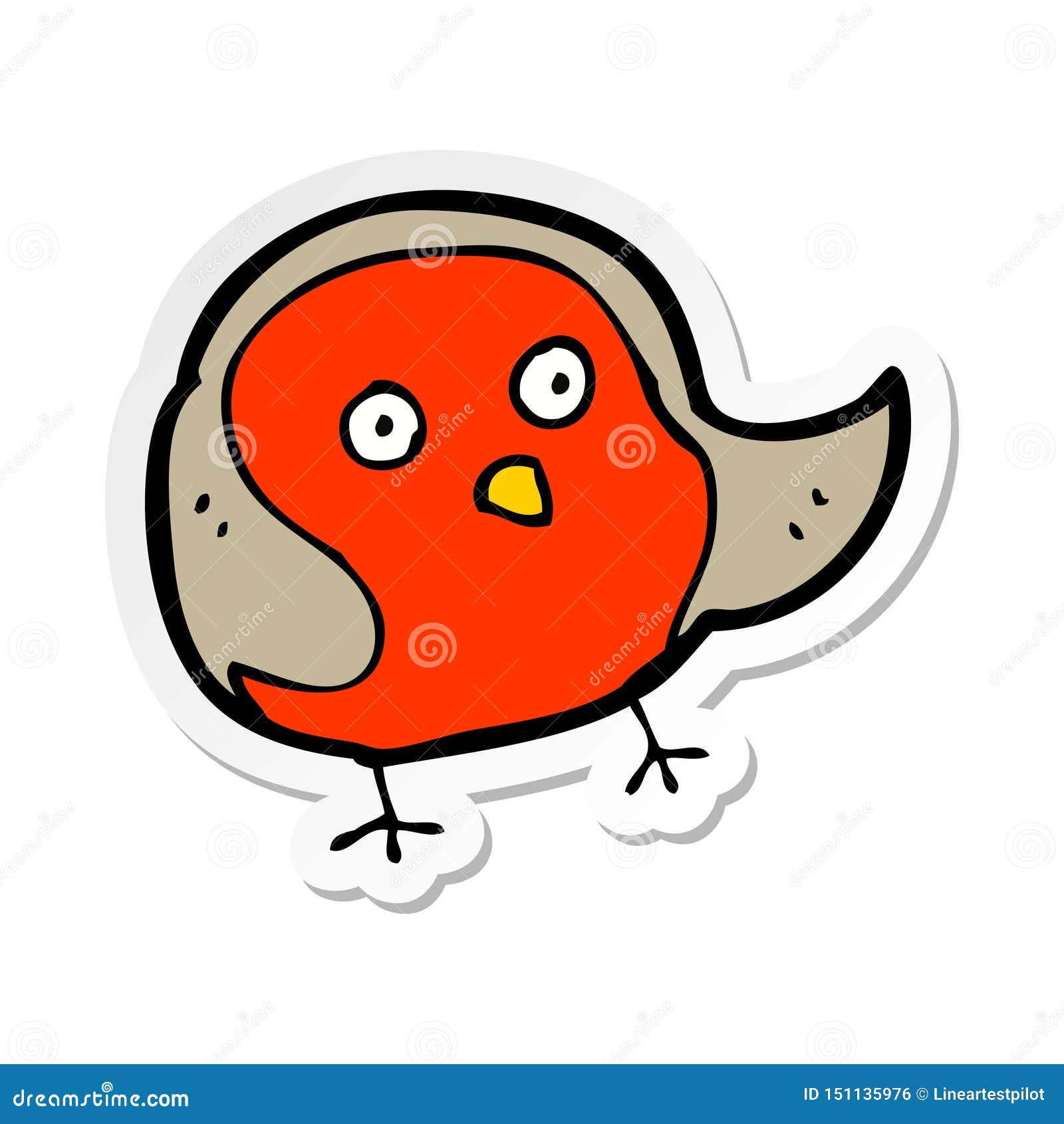 A Creative Sticker of a Cartoon Robin Stock Vector - Illustration of ...