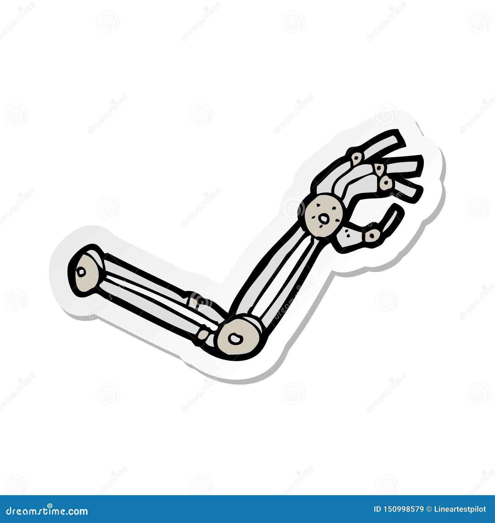 A Creative Sticker of a Cartoon Robot Arm Stock Vector - Illustration ...