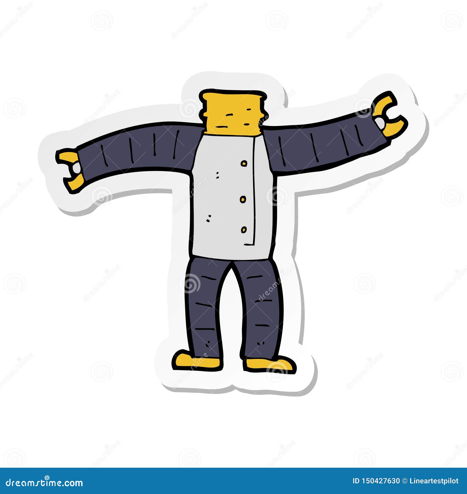 Sticker of a Cartoon Robot Body Stock Vector - Illustration of drawn ...