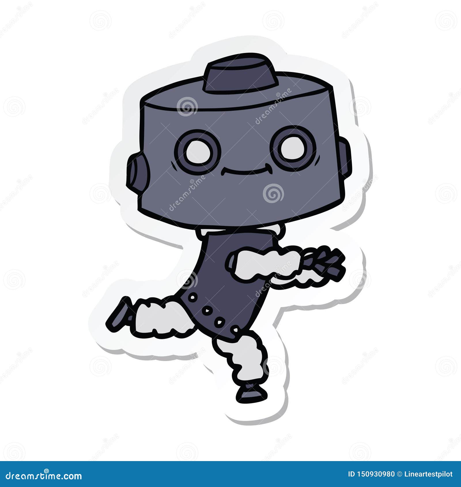 A Creative Sticker of a Cartoon Robot Stock Vector - Illustration of ...