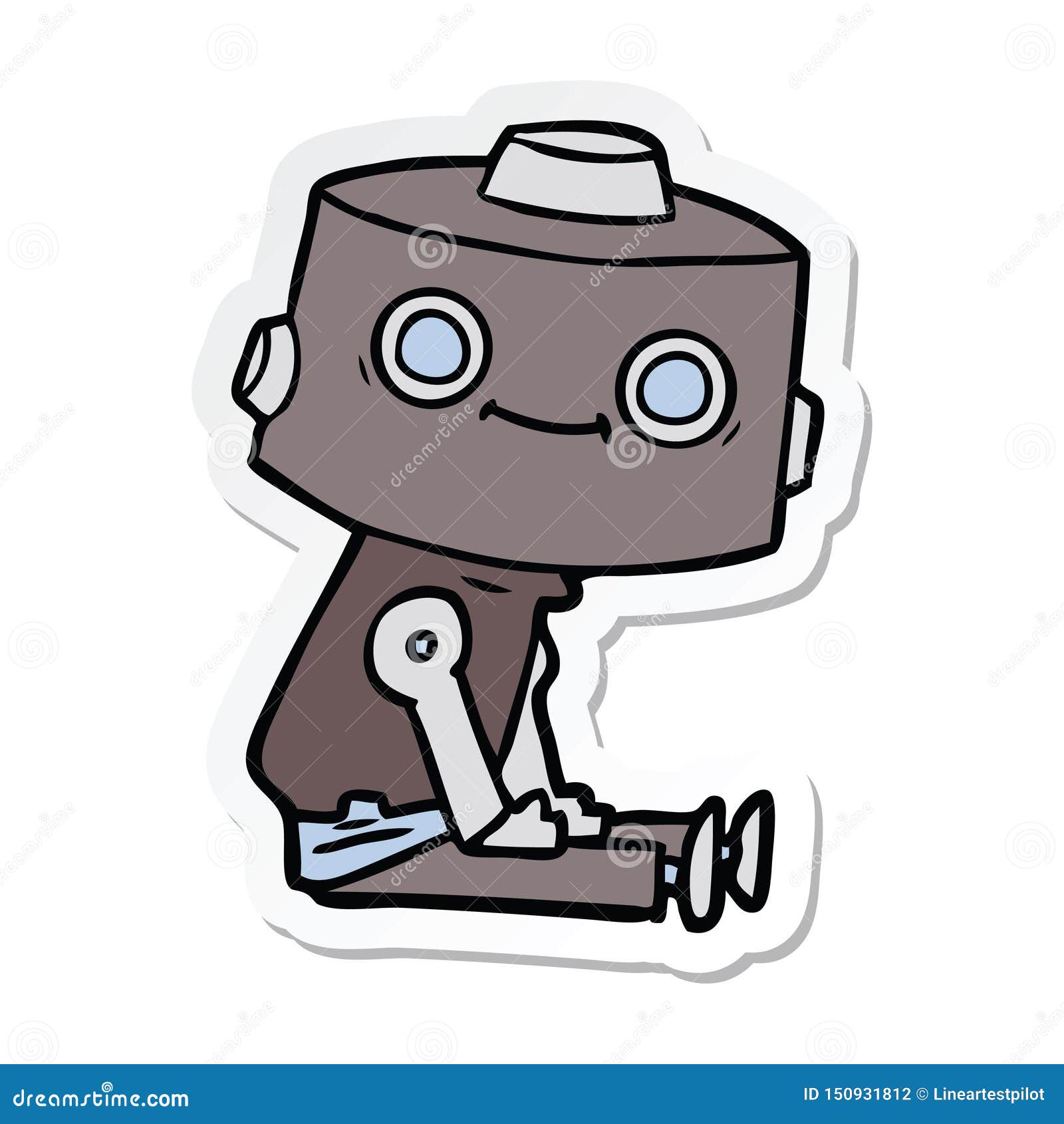 A Creative Sticker of a Cartoon Robot Stock Vector - Illustration of ...