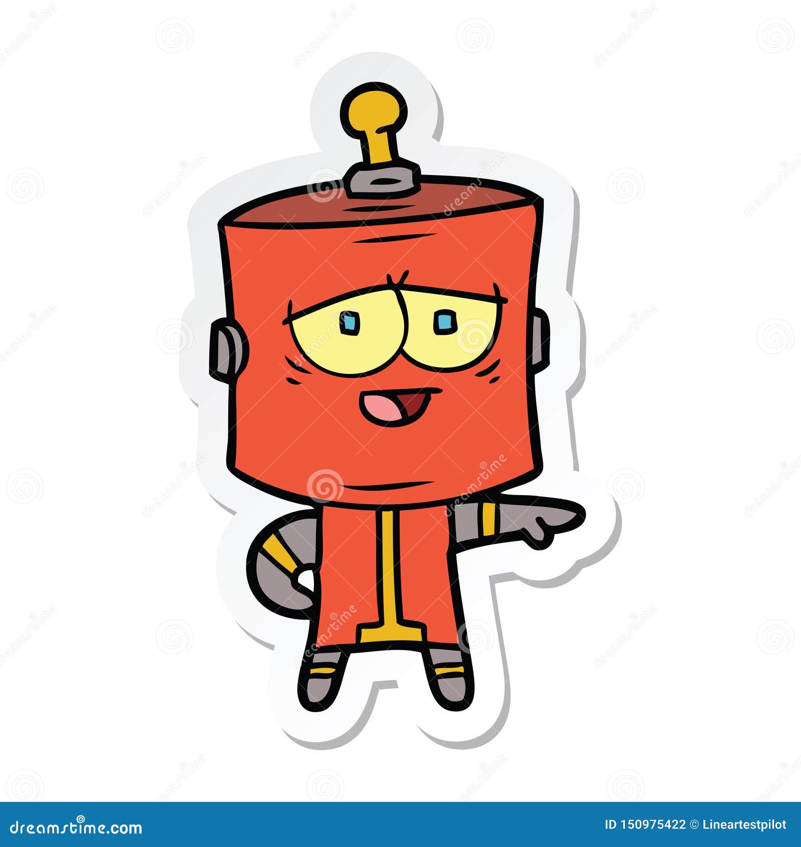 A Creative Sticker of a Cartoon Robot Stock Vector - Illustration of ...