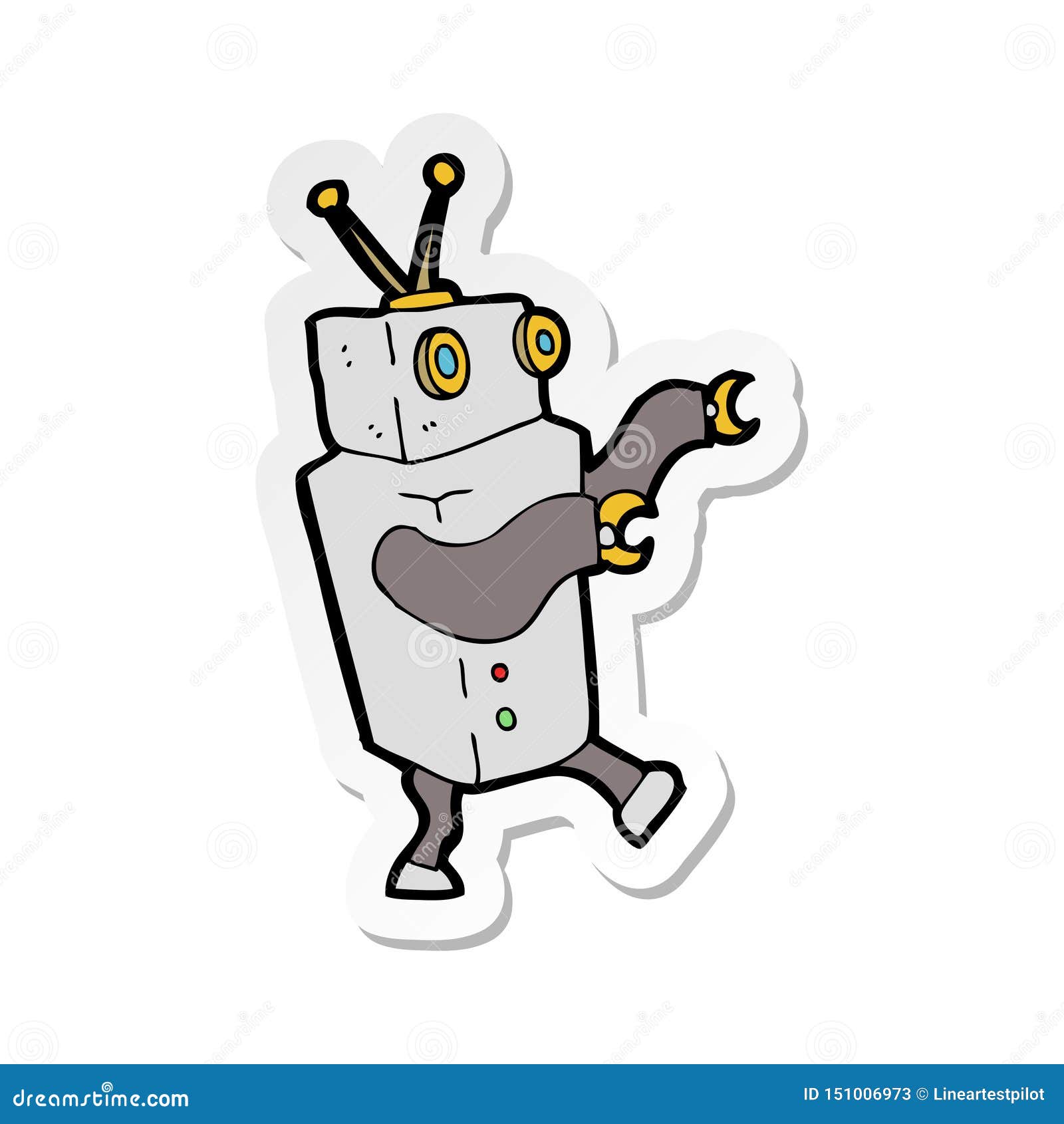 A Creative Sticker of a Cartoon Robot Stock Vector - Illustration of ...