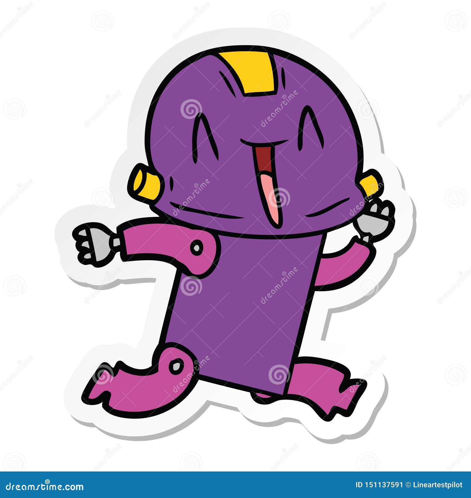A Creative Sticker of a Cartoon Robot Stock Vector - Illustration of ...