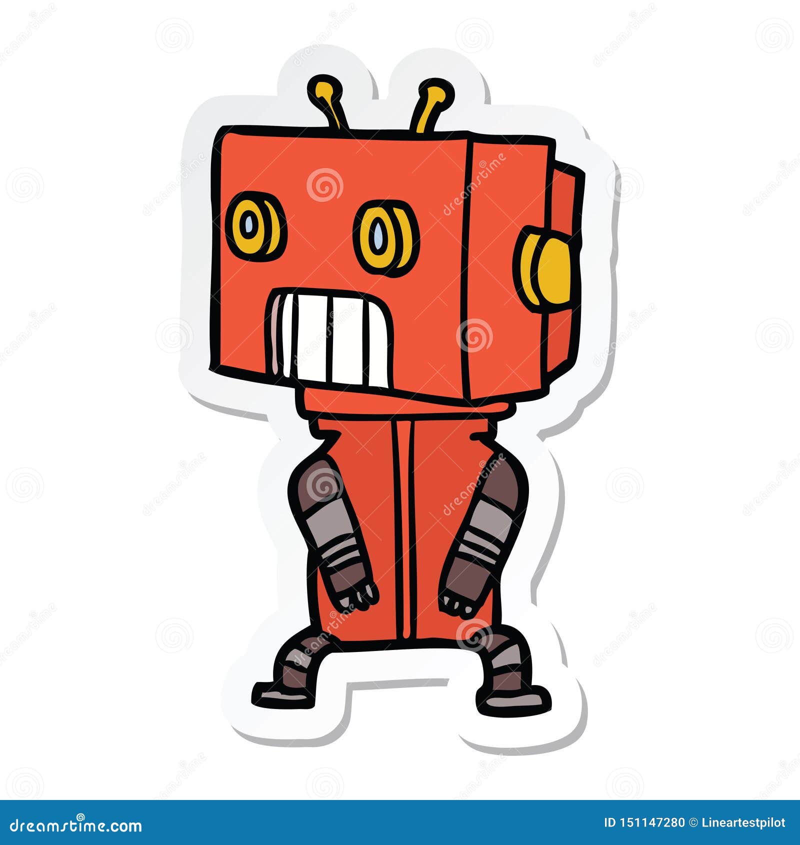 A Creative Sticker of a Cartoon Robot Stock Vector - Illustration of ...