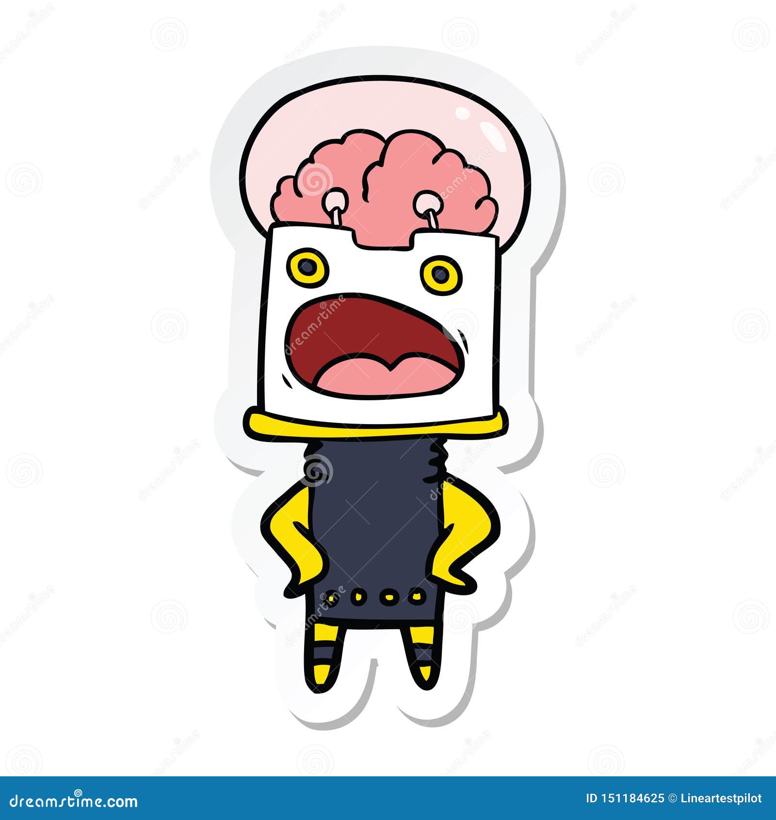 A Creative Sticker of a Cartoon Robot Stock Vector - Illustration of ...