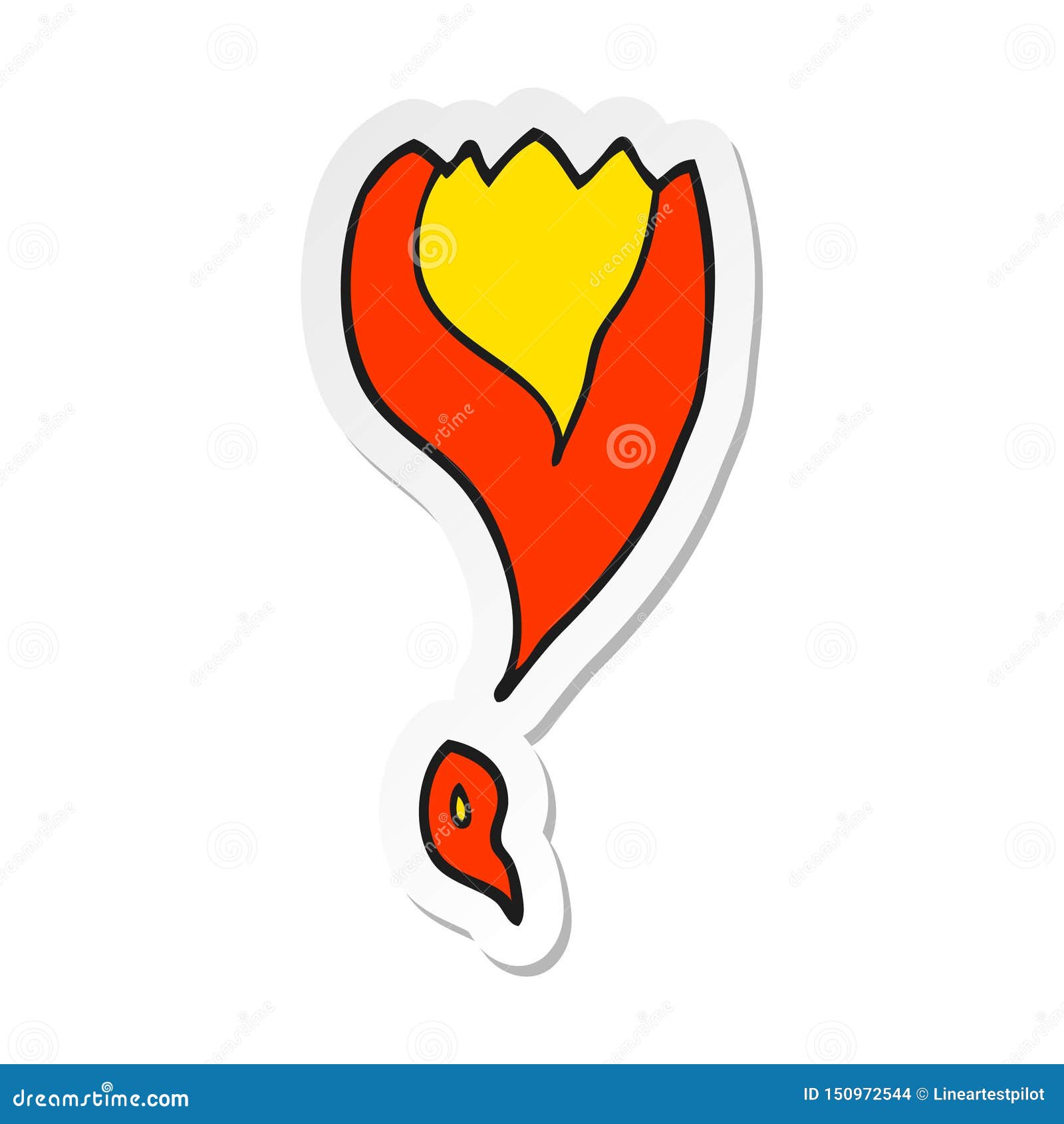 A Creative Sticker of a Cartoon Rocket Engine Flames Stock Vector ...