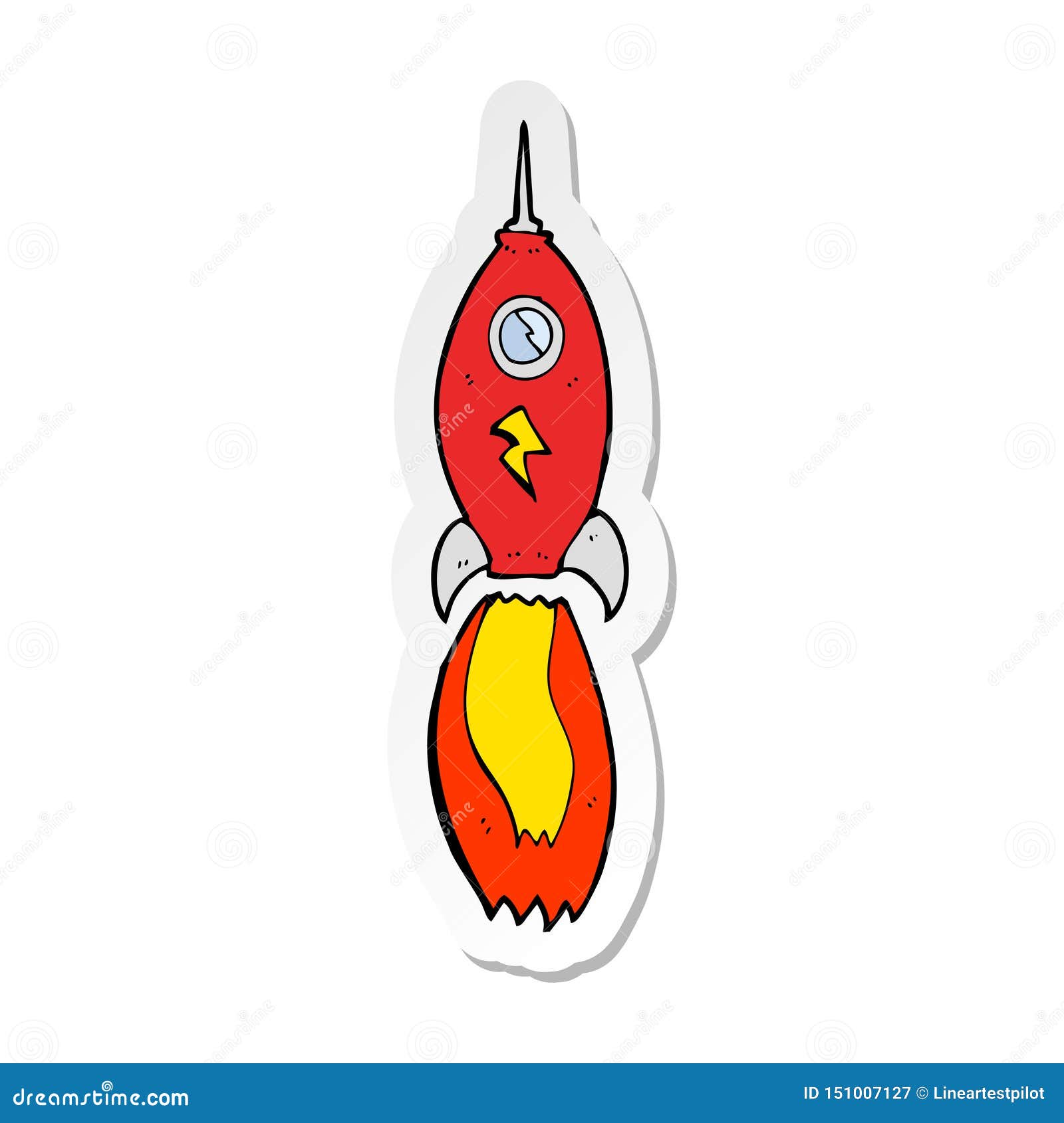 A Creative Sticker of a Cartoon Rocket Stock Vector - Illustration of ...
