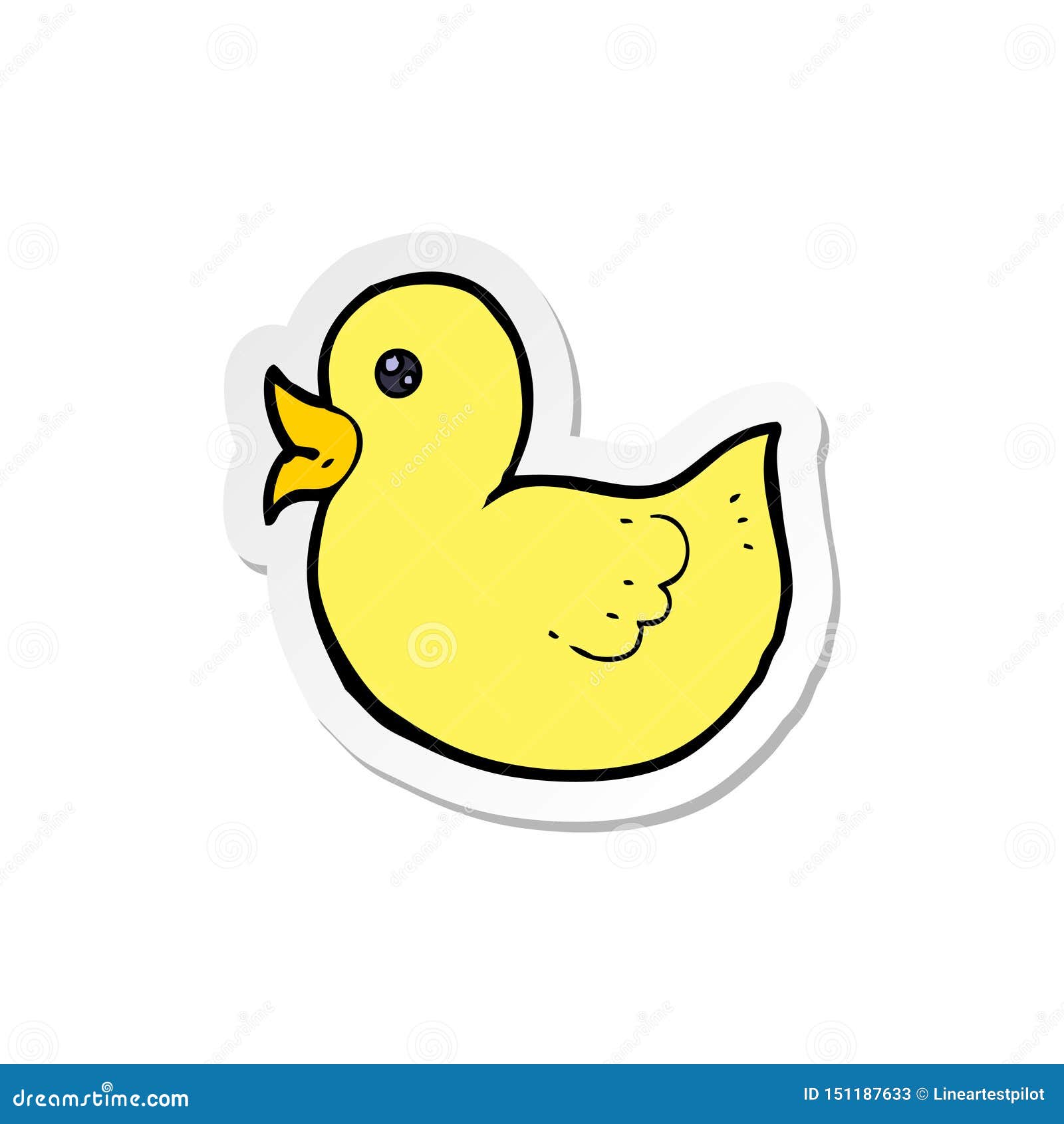 A Creative Sticker of a Cartoon Rubber Duck Stock Vector - Illustration ...