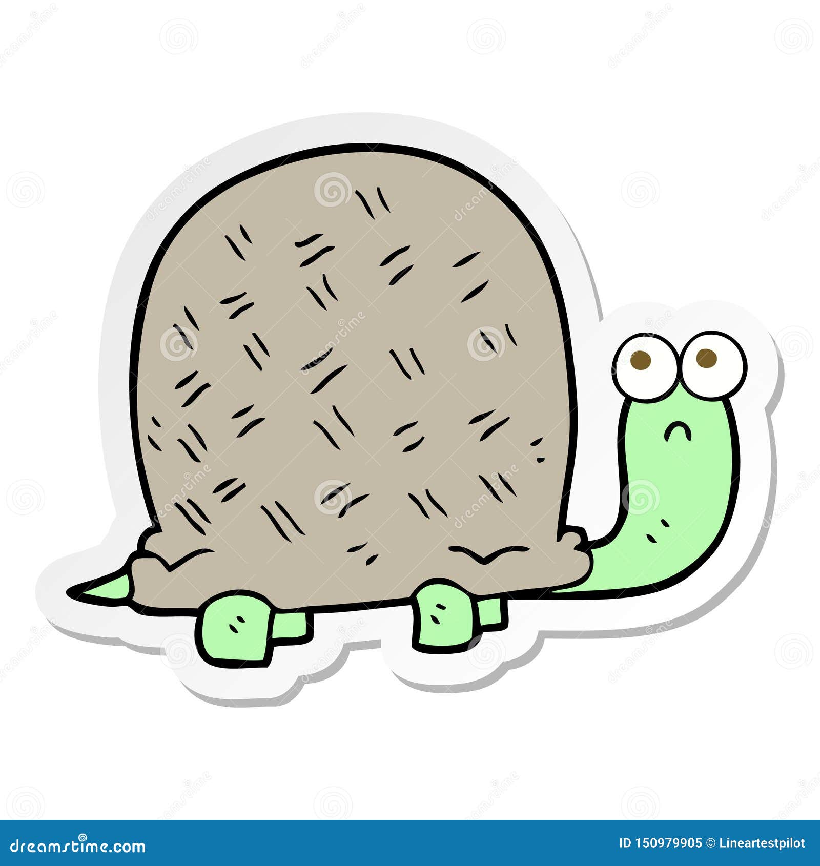 A Creative Sticker of a Cartoon Sad Turtle Stock Vector - Illustration ...