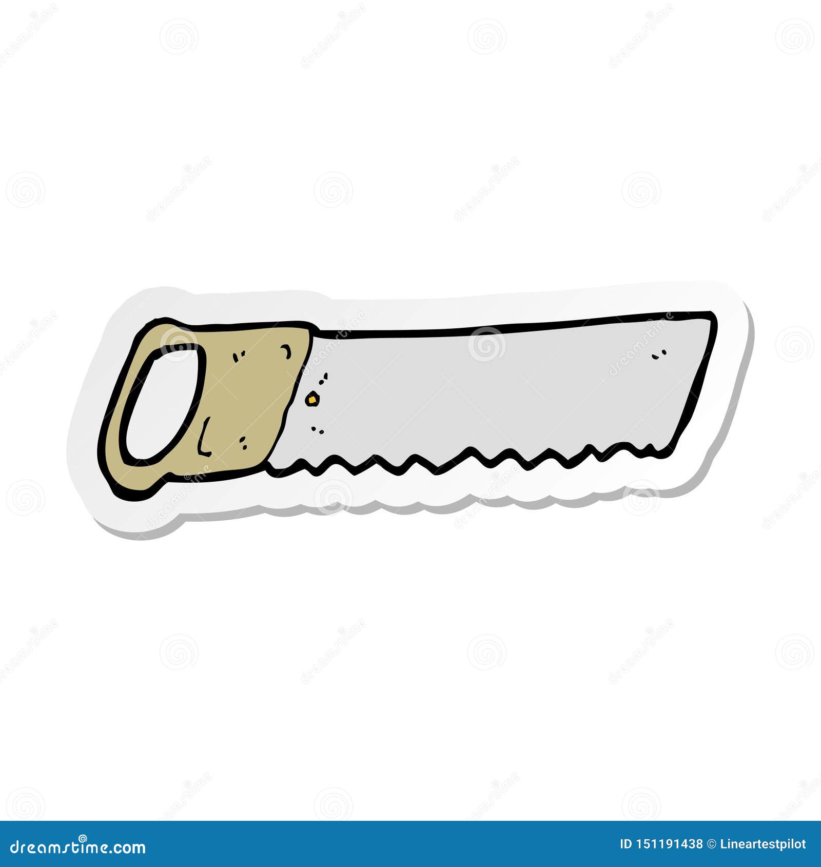 A Creative Sticker of a Cartoon Saw Stock Vector - Illustration of ...