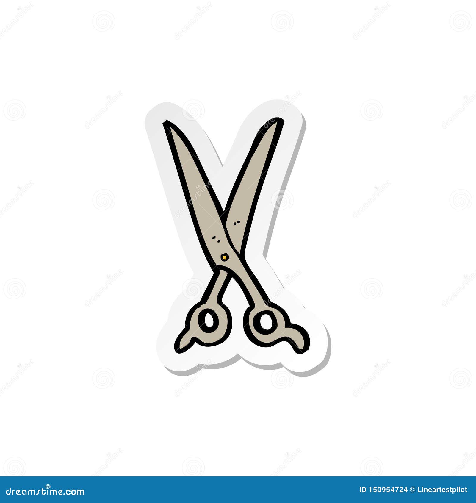 A Creative Sticker of a Cartoon Scissors Stock Vector - Illustration of ...
