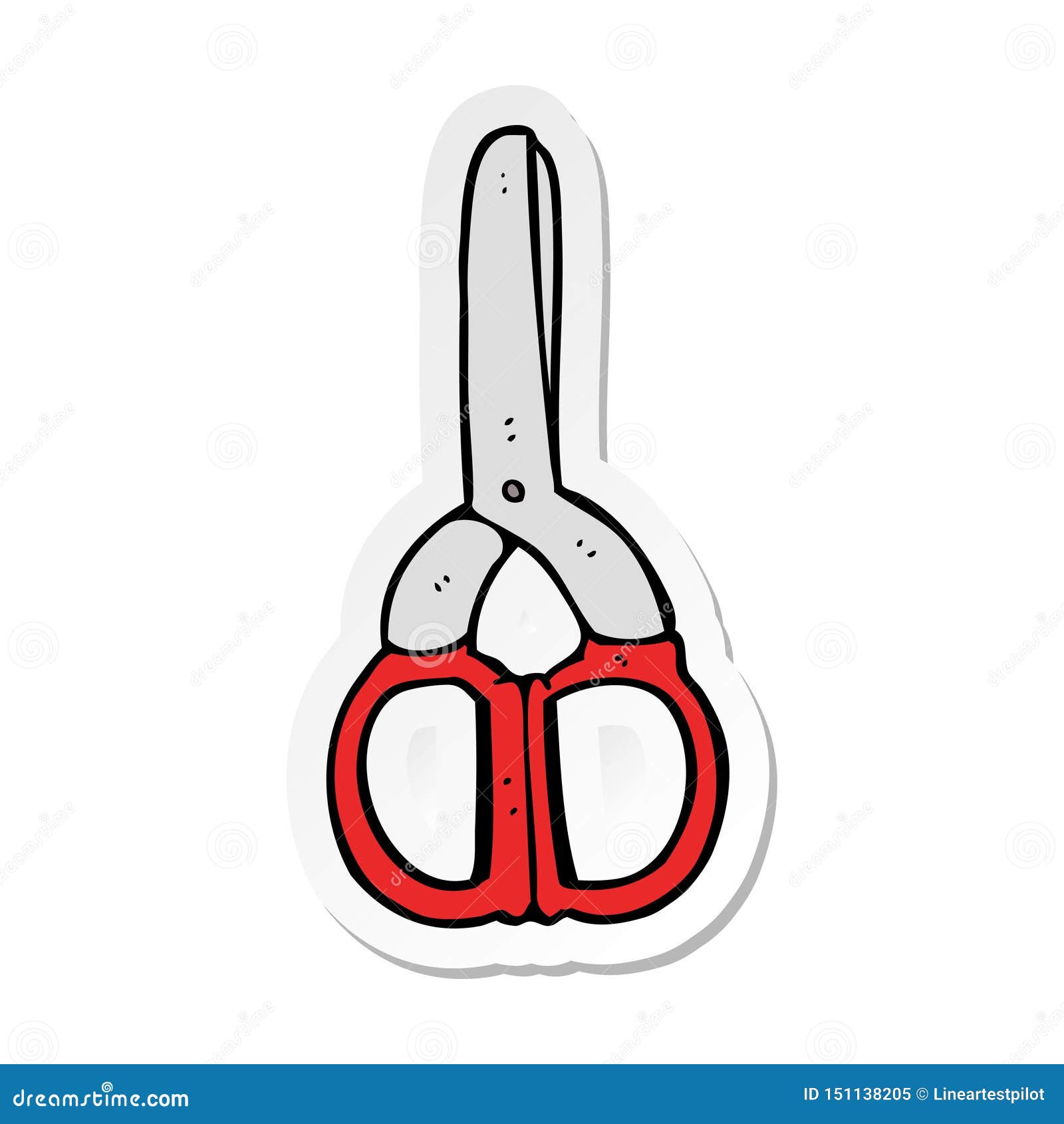 A Creative Sticker of a Cartoon Scissors Stock Vector - Illustration of ...