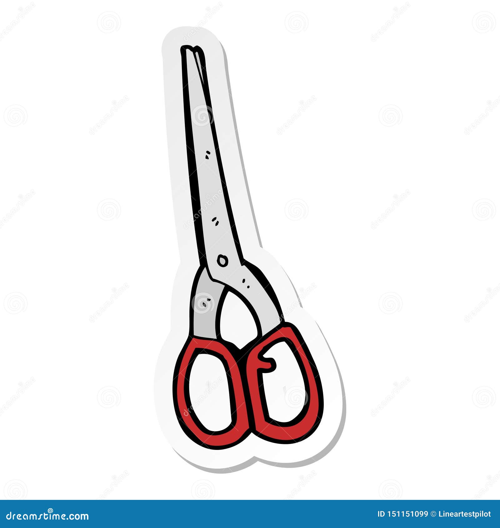 A Creative Sticker of a Cartoon Scissors Stock Vector - Illustration of ...