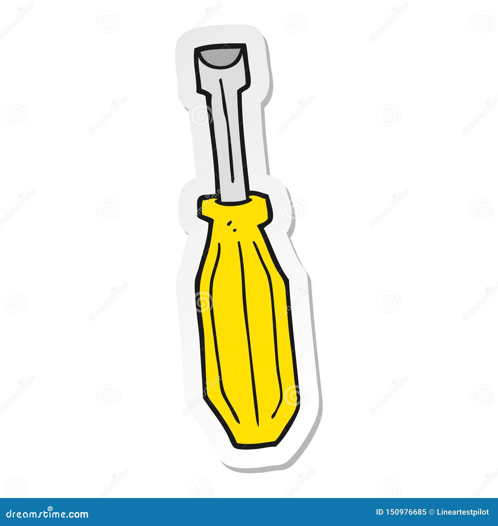 A Creative Sticker of a Cartoon Screwdriver Stock Vector - Illustration ...