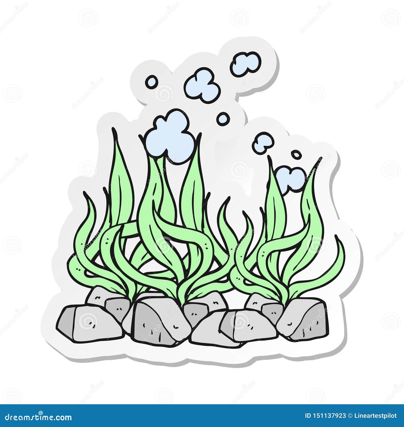 A Creative Sticker of a Cartoon Seaweed Stock Vector - Illustration of ...