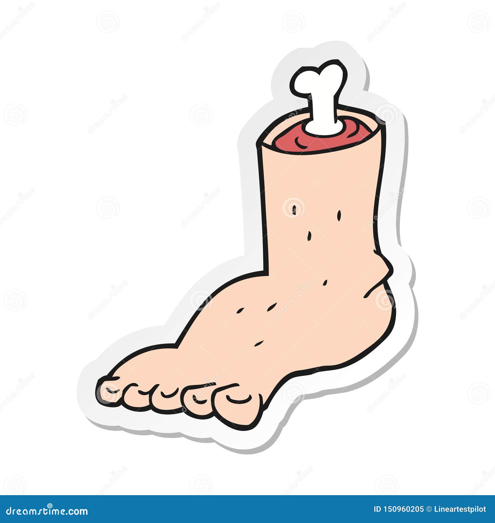 A Creative Sticker of a Cartoon Severed Foot Stock Vector ...