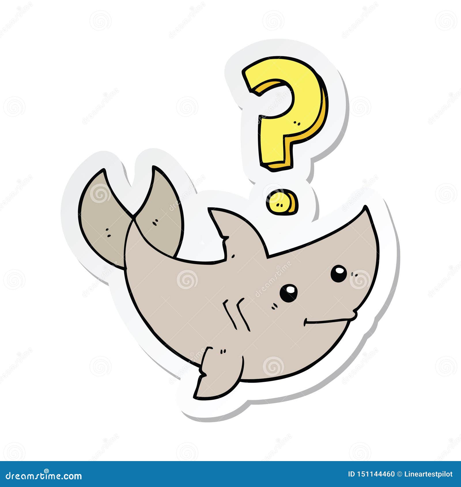 A Creative Sticker of a Cartoon Shark Asking Question Stock Vector ...