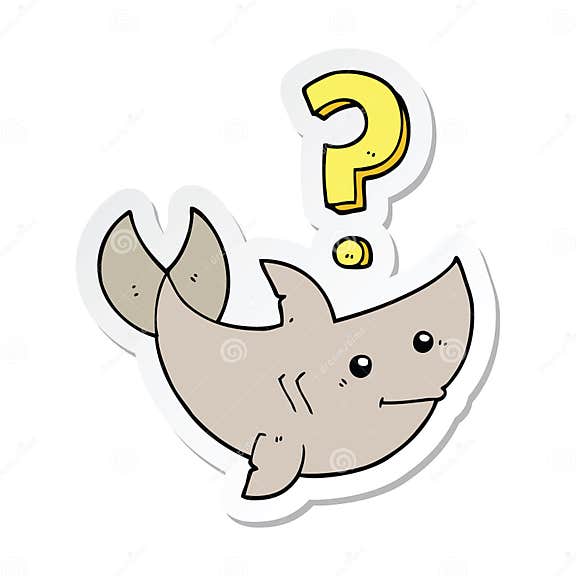 A Creative Sticker of a Cartoon Shark Asking Question Stock Vector ...