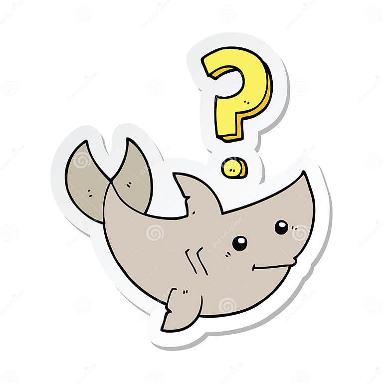 A Creative Sticker of a Cartoon Shark Asking Question Stock Vector ...