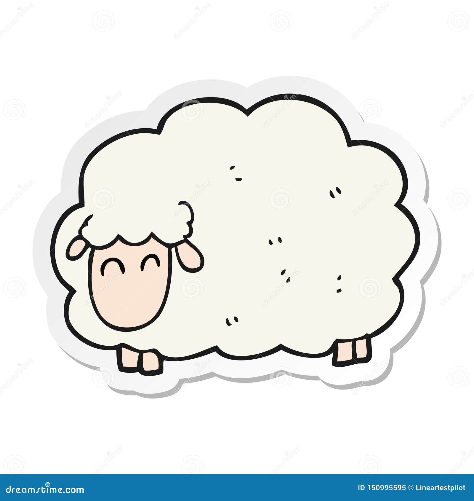 A Creative Sticker of a Cartoon Sheep Stock Vector - Illustration of ...