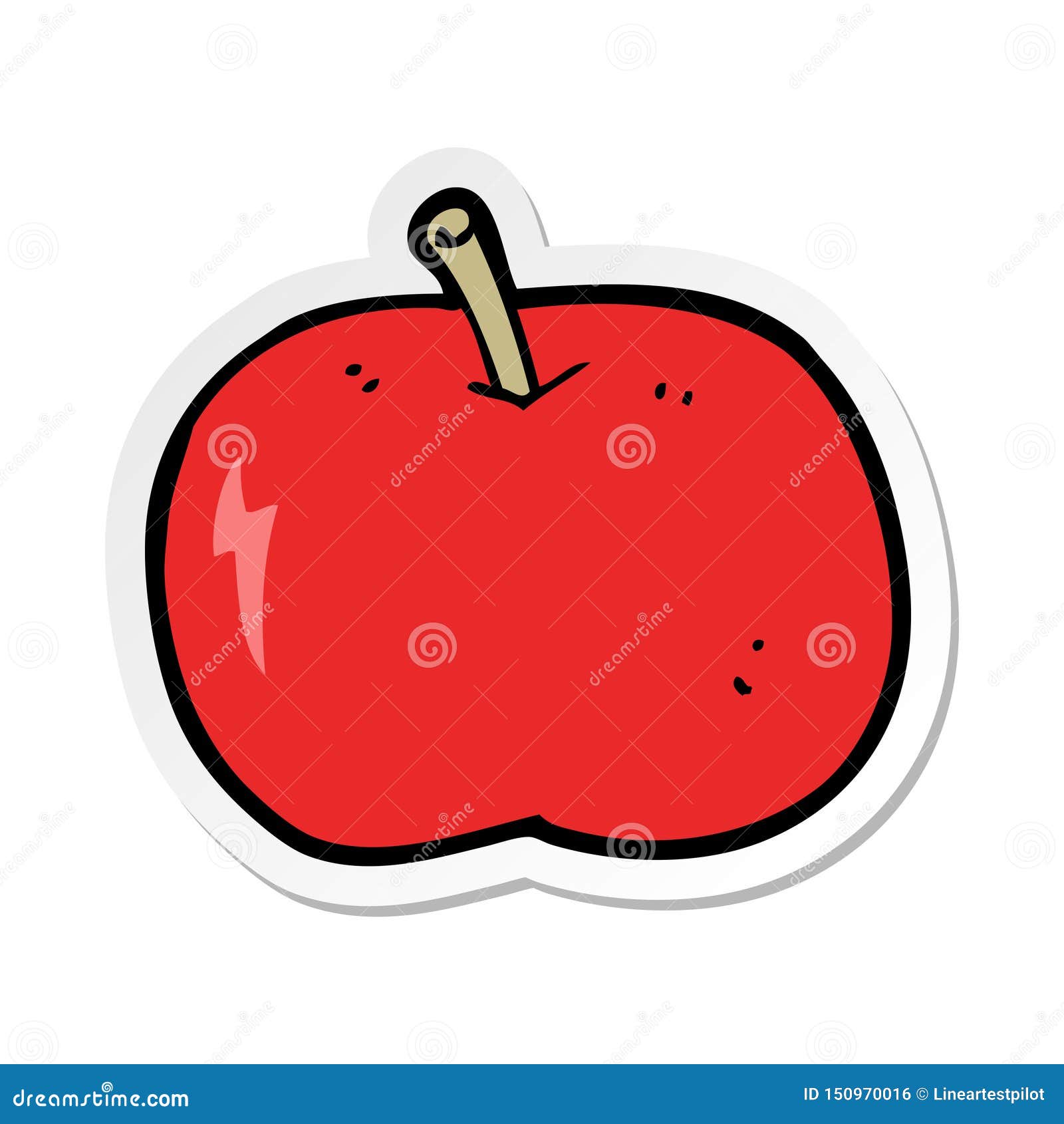 A Creative Sticker of a Cartoon Shiny Apple Stock Vector - Illustration ...