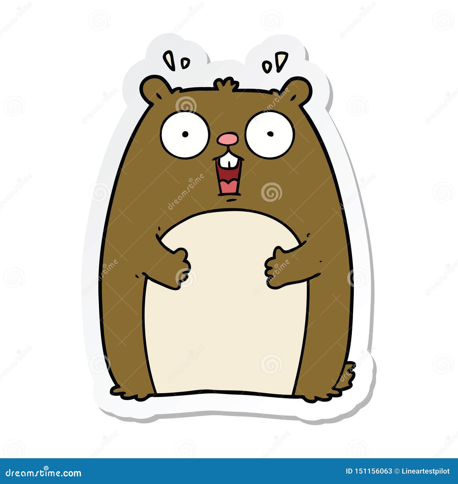 A Creative Sticker of a Cartoon Shocked Ground Hog Stock Vector ...