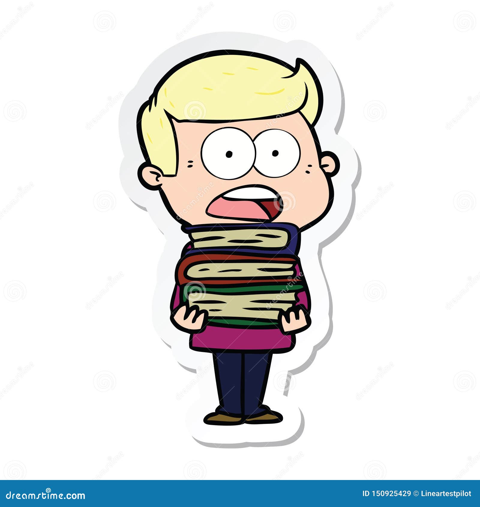 A Creative Sticker of a Cartoon Shocked Man Stock Vector - Illustration ...