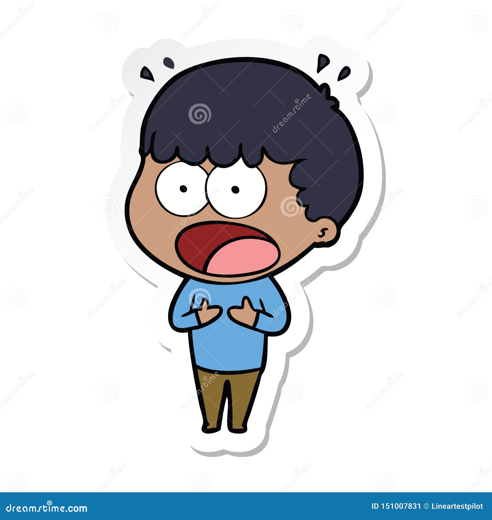 A Creative Sticker of a Cartoon Shocked Man Stock Vector - Illustration ...