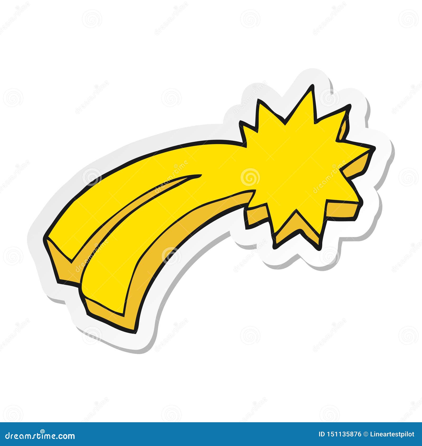 A Creative Sticker of a Cartoon Shooting Star Stock Vector ...