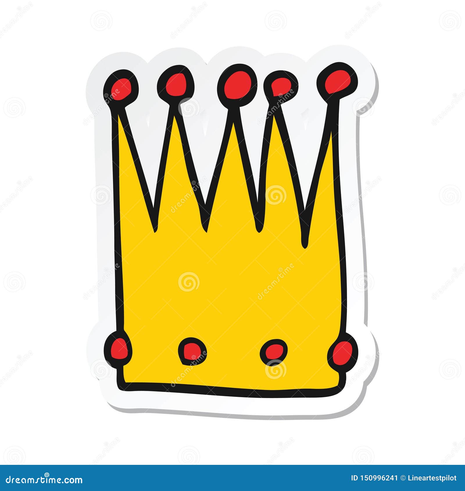 A Creative Sticker of a Cartoon Simple Crown Stock Vector ...