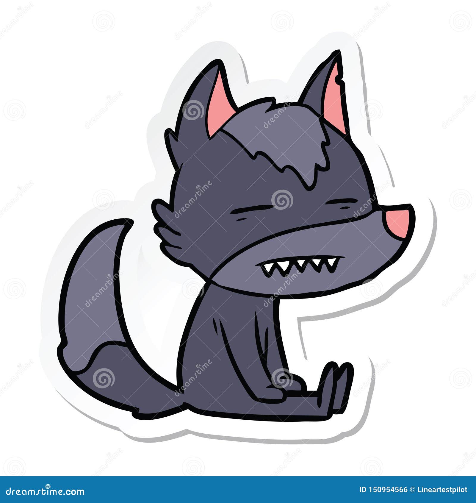 Sitting Wolf Vector Cartoon | CartoonDealer.com #115955621