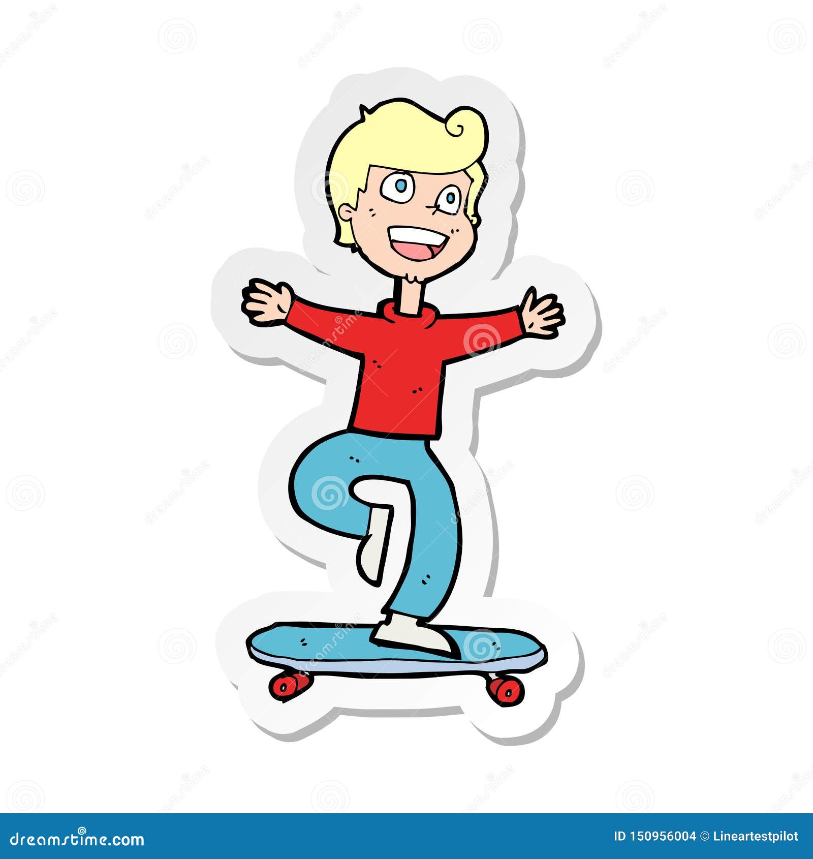 Cartoon Skater On His Skateboard Stock Photography | CartoonDealer.com ...