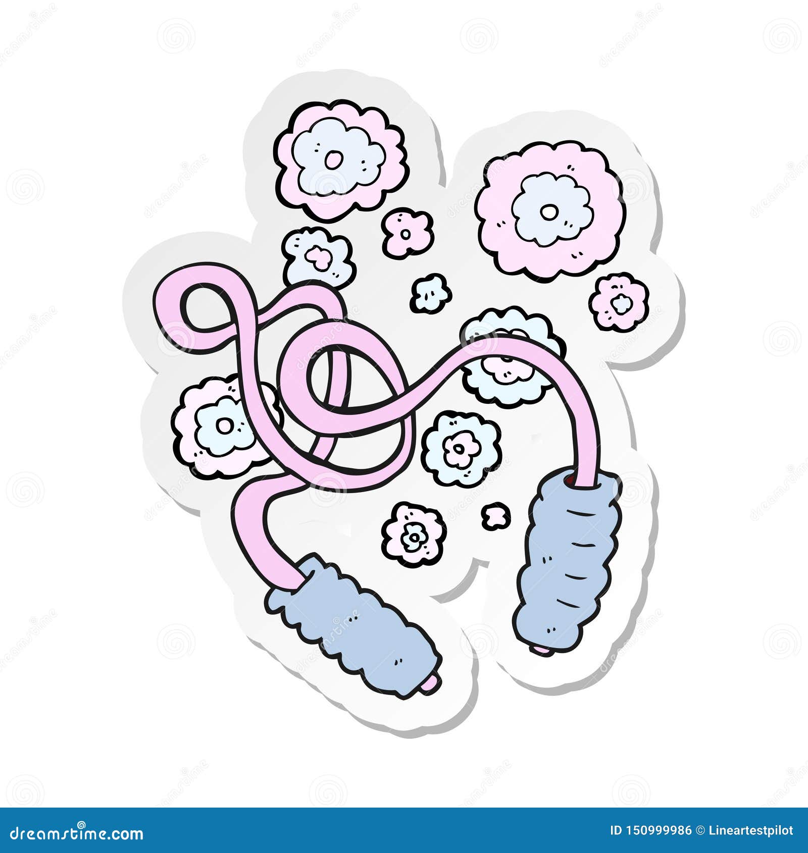A Creative Sticker of a Cartoon Skipping Rope Stock Vector ...