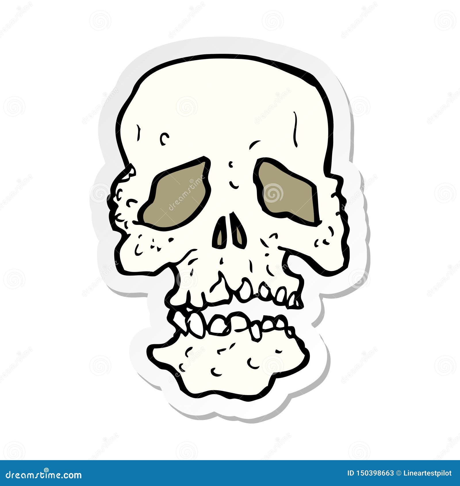 Sticker of a cartoon skull stock vector. Illustration of character ...