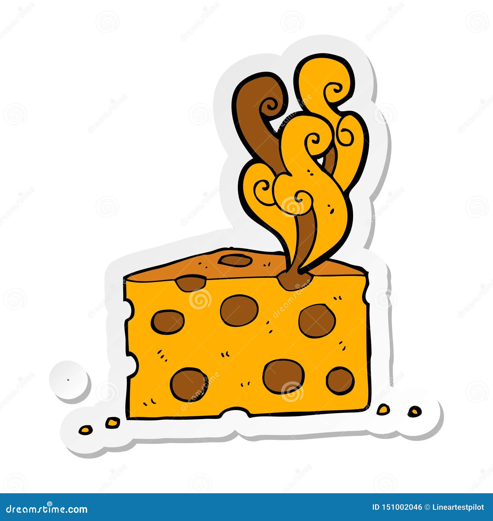 A Creative Sticker of a Cartoon Smelly Cheese Stock Vector ...