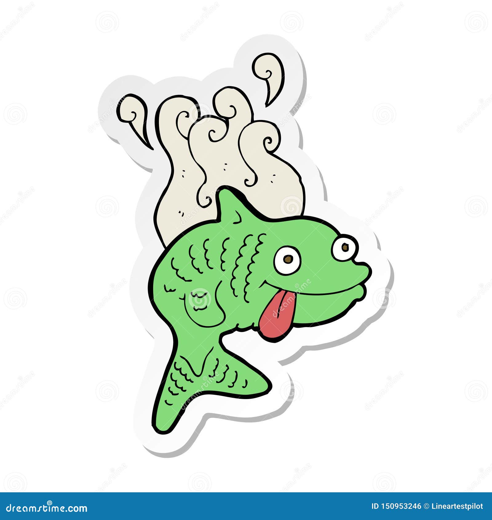 A Creative Sticker of a Cartoon Smelly Fish Stock Vector - Illustration ...